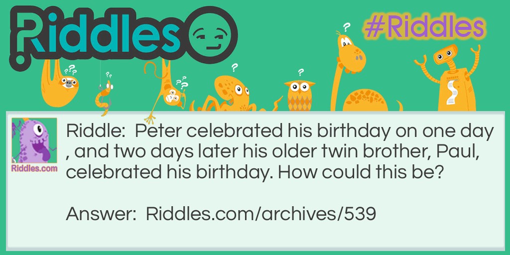 Twins Birthday Riddles