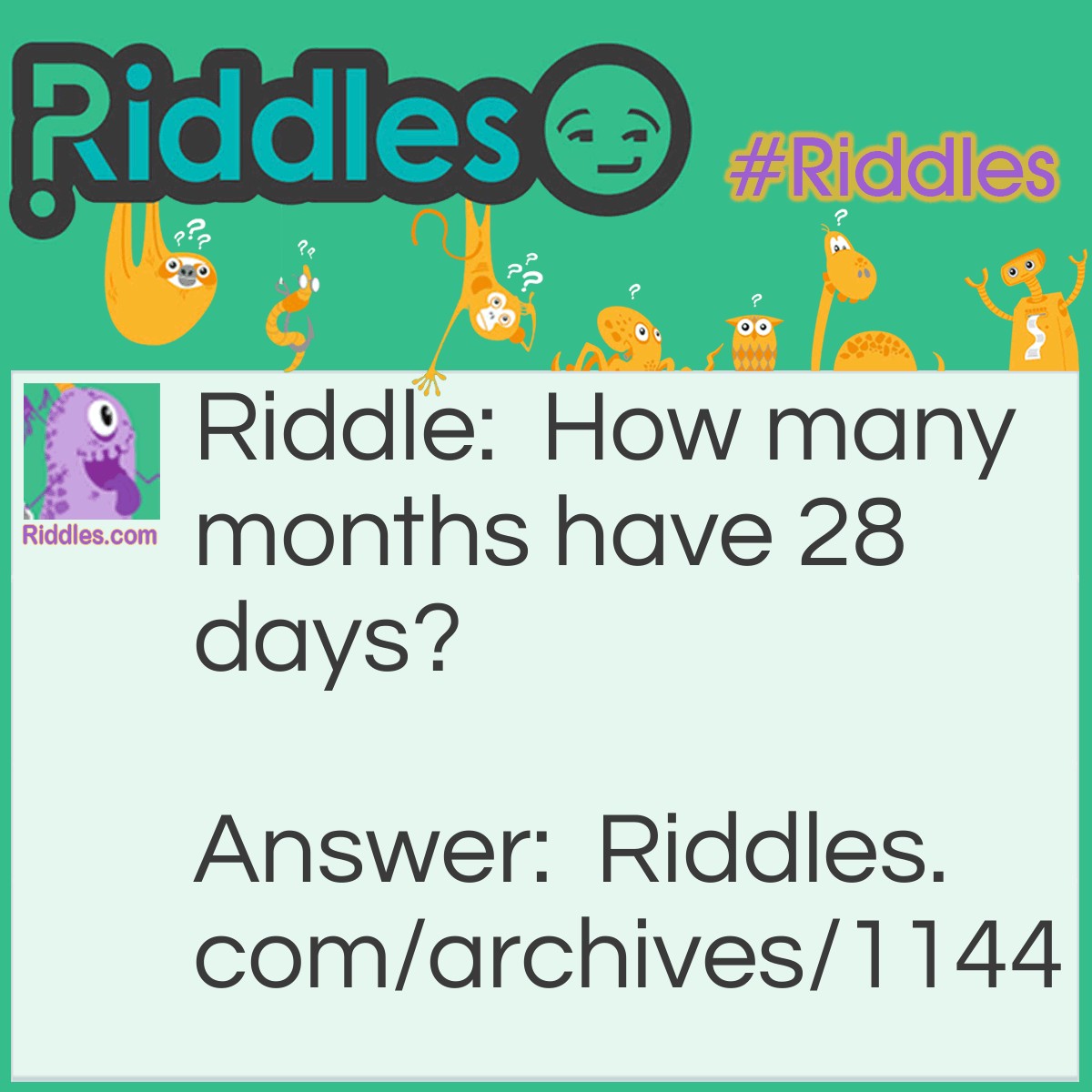 Days In The Month | Riddles.com