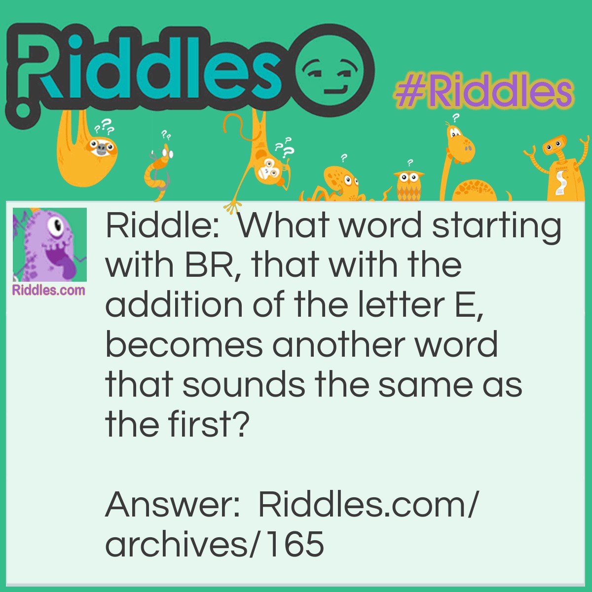 Same Pronunciation - Riddles.com