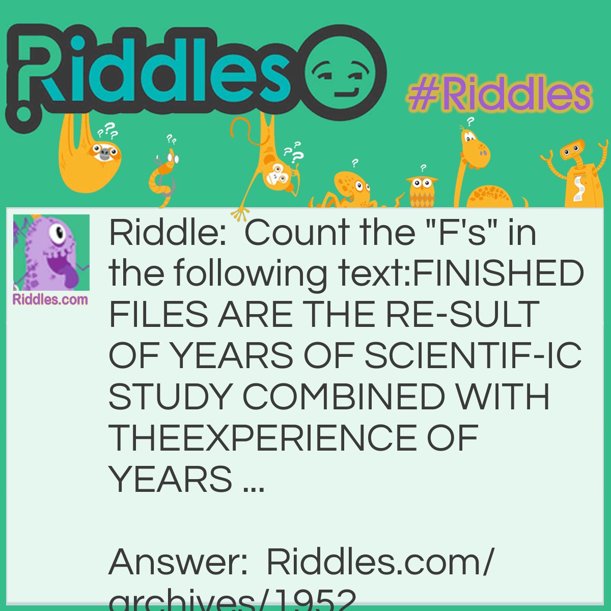 How Many F's Do You See | Riddles.com