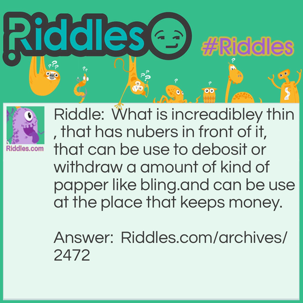 The Slide Card - Riddles.com