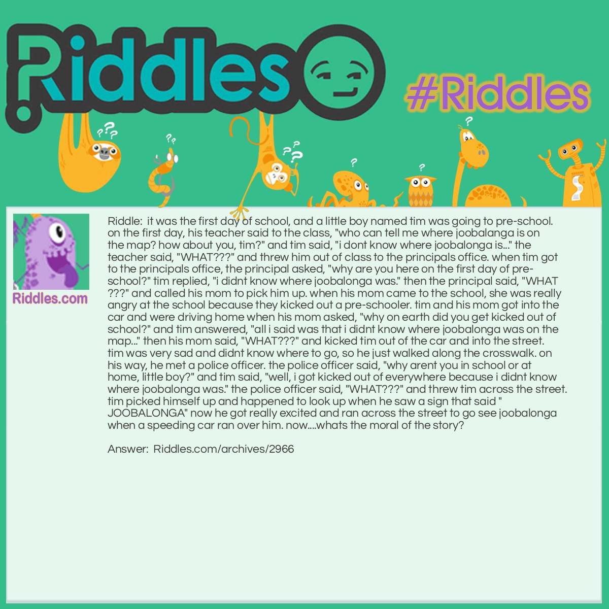 Whats The Moral?? - Riddles.com