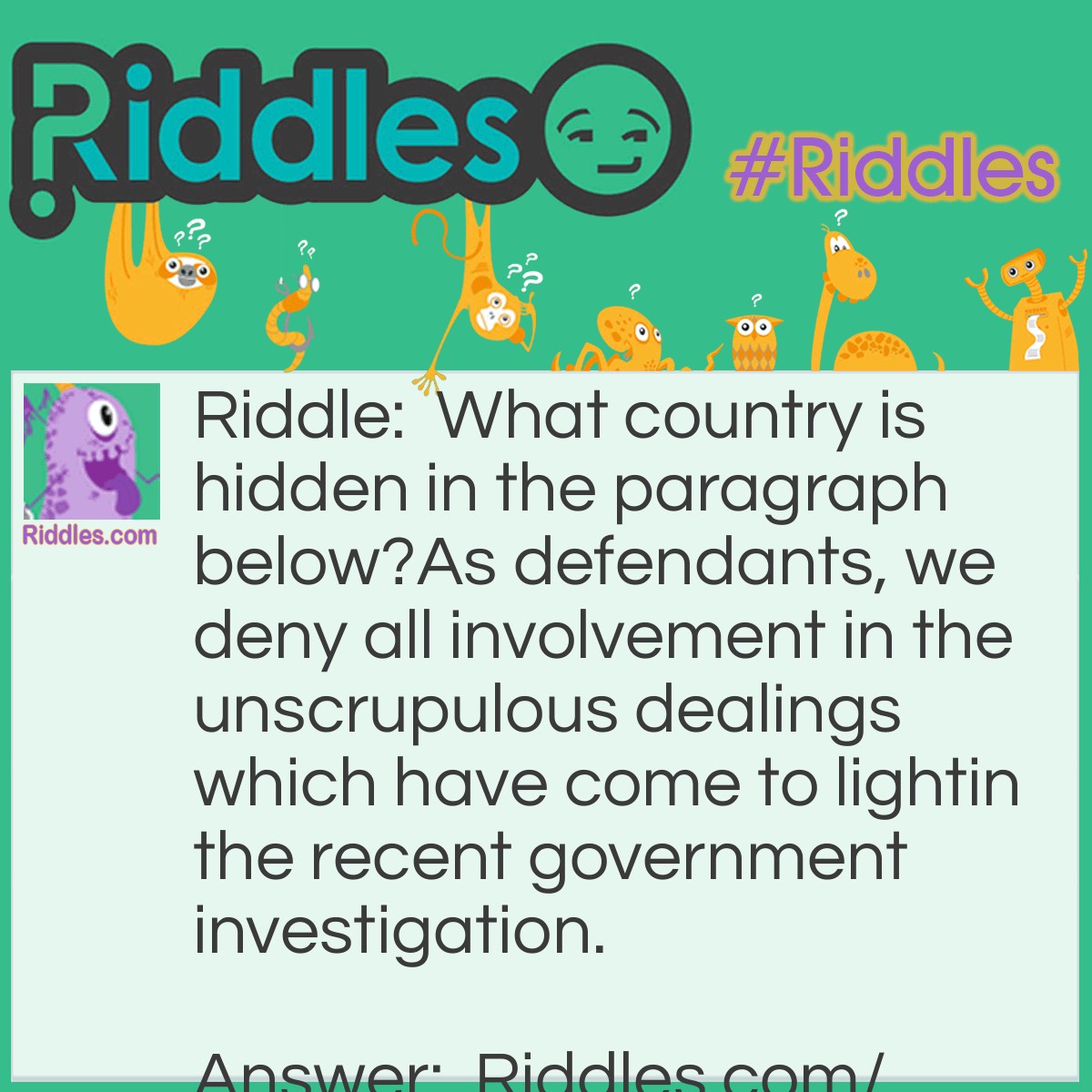Hidden Country - Riddles.com
