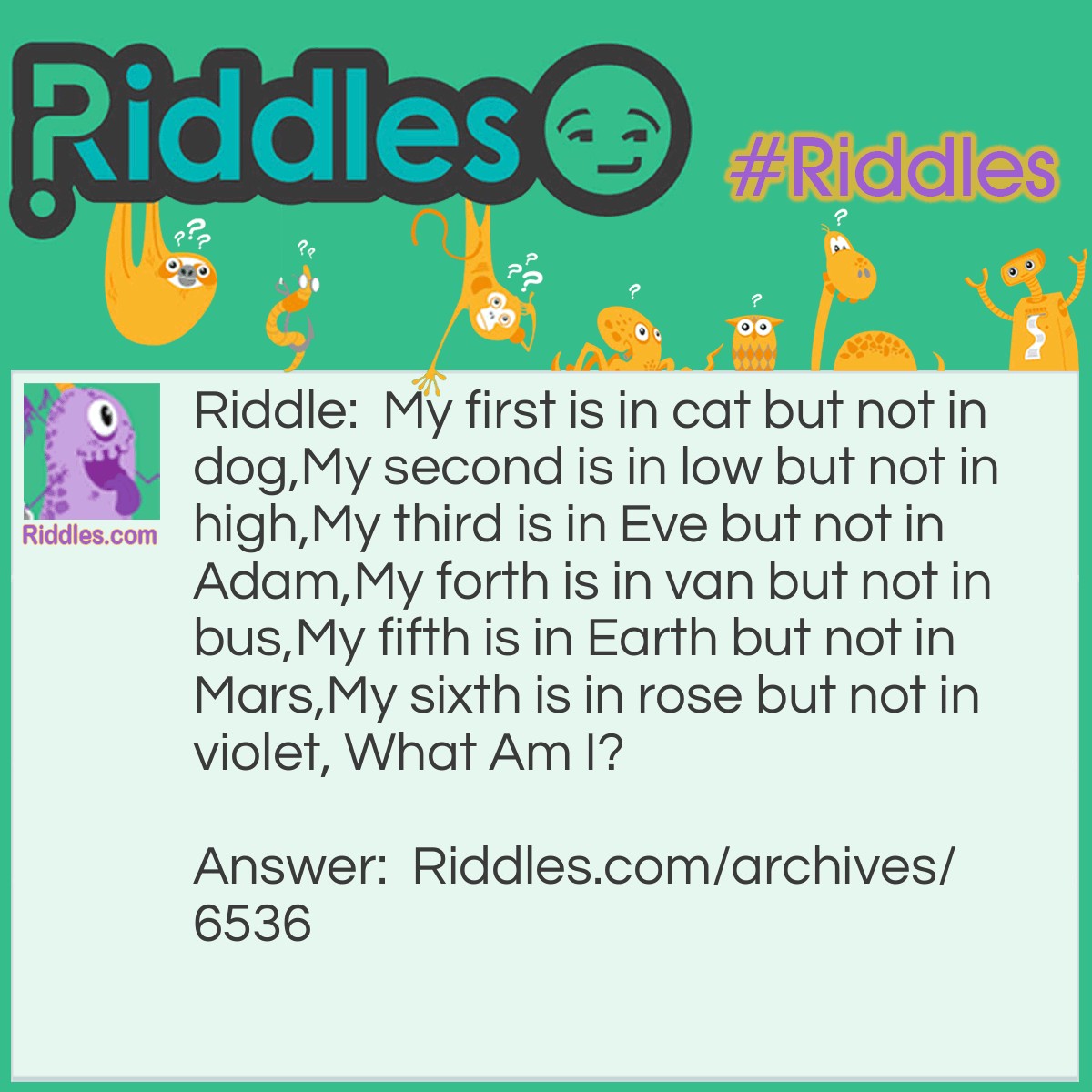 My First, My Second, My Third, My Forth,fifth And Sixth | Riddles.com