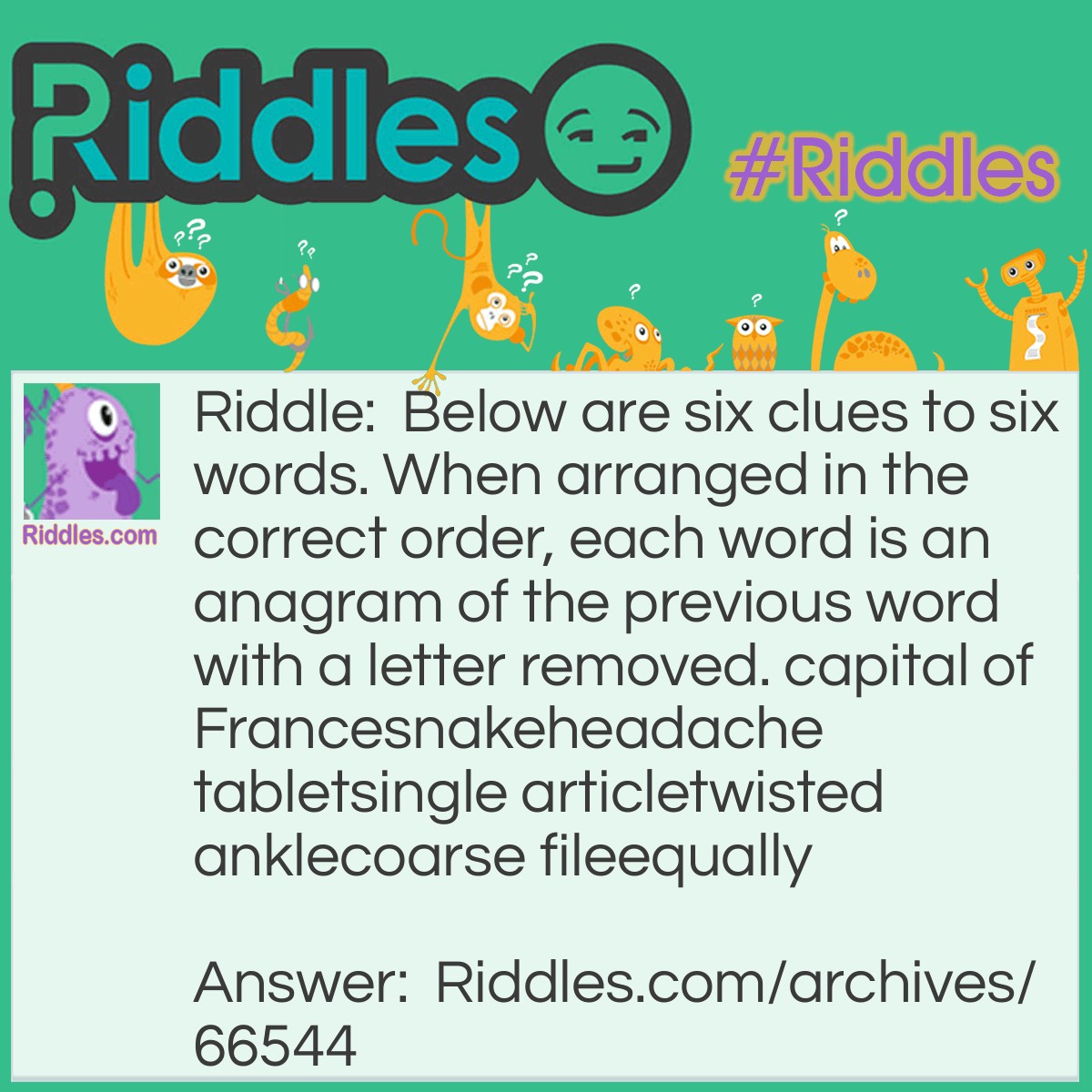 Anagram Words - Riddles.com