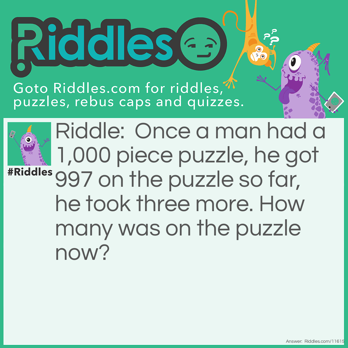 1,000 Piece Puzzle ... Riddle And Answer | Riddles.com